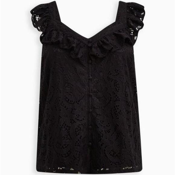torrid | Tops | Short Sleeve Ruffle Lace Top | Poshmark